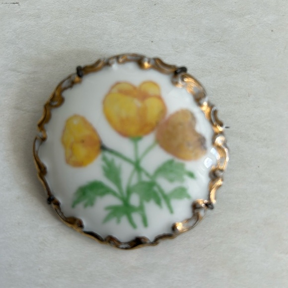 Jewelry | Antique Porcelain Brooch | Poshmark